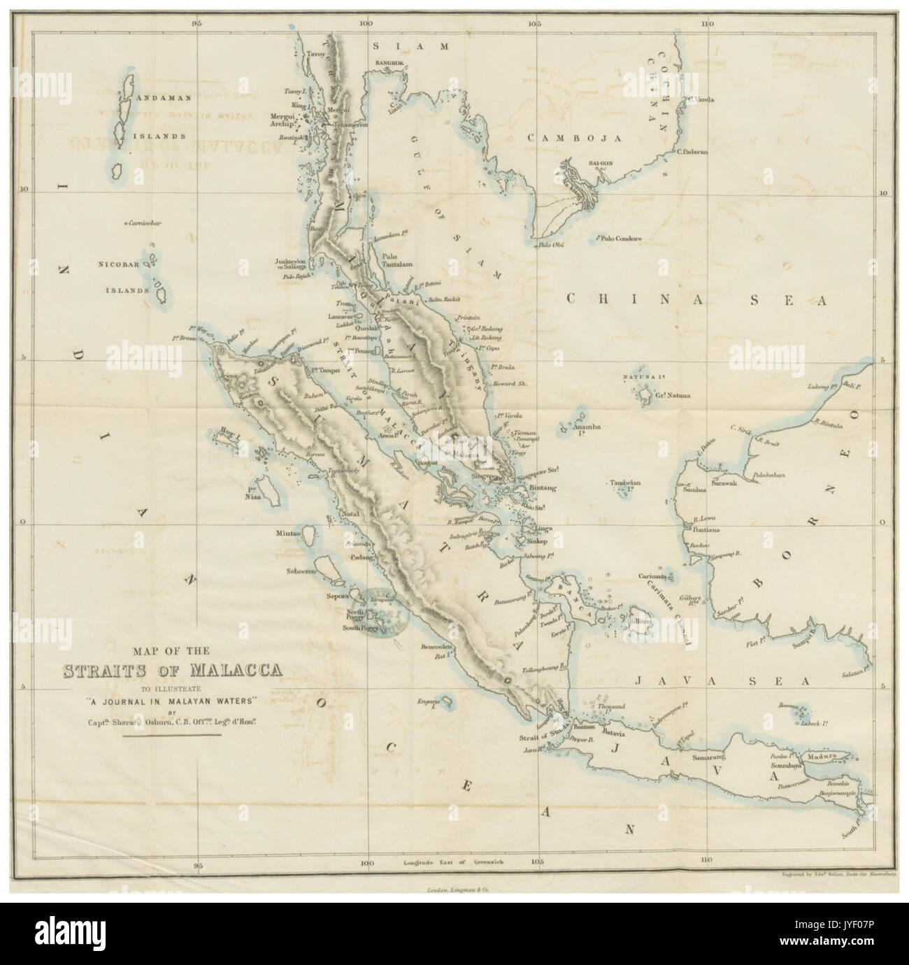Malacca straits map hi-res stock photography and images - Alamy