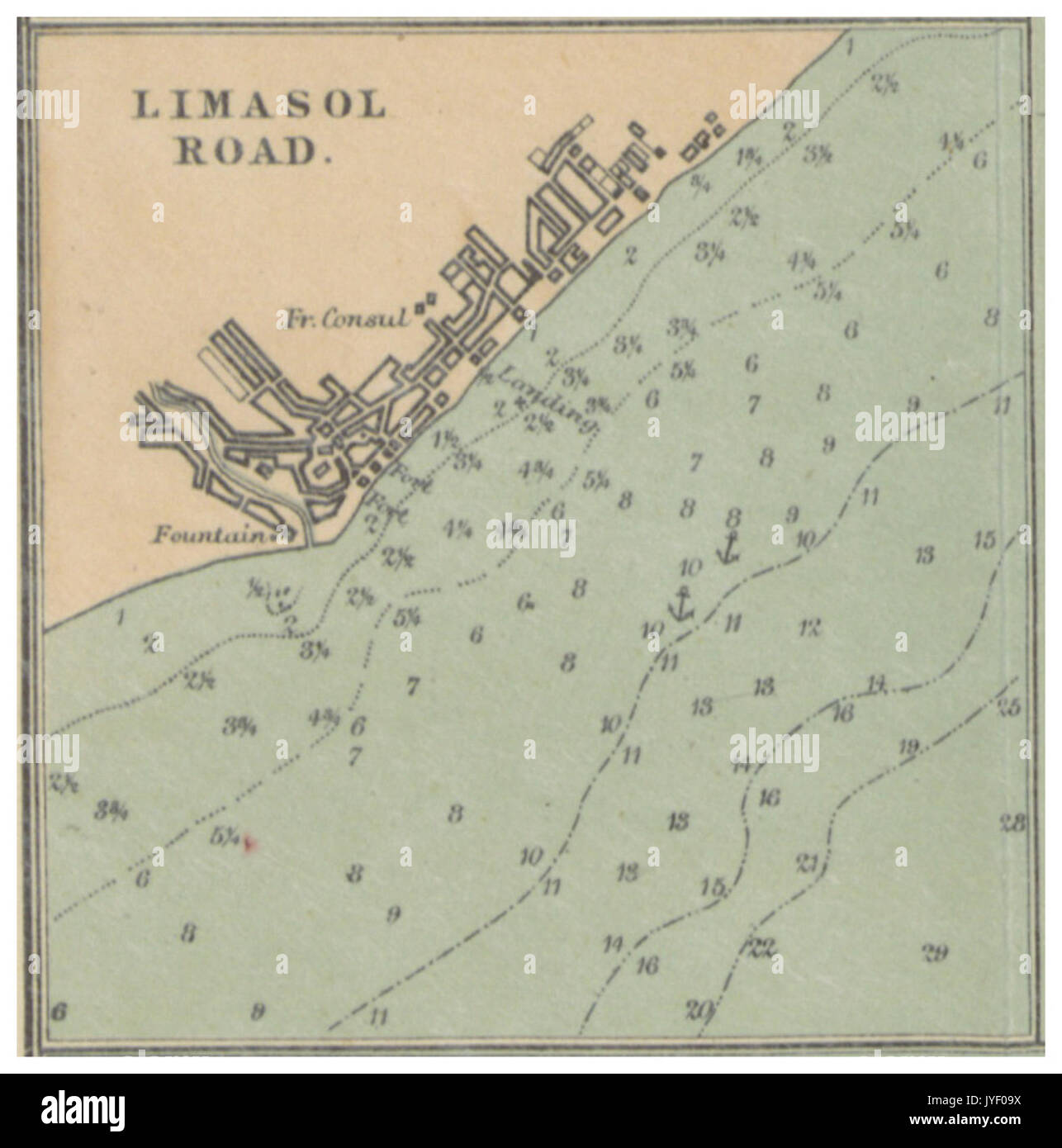 (1878) MAP OF LIMASOL Stock Photo - Alamy