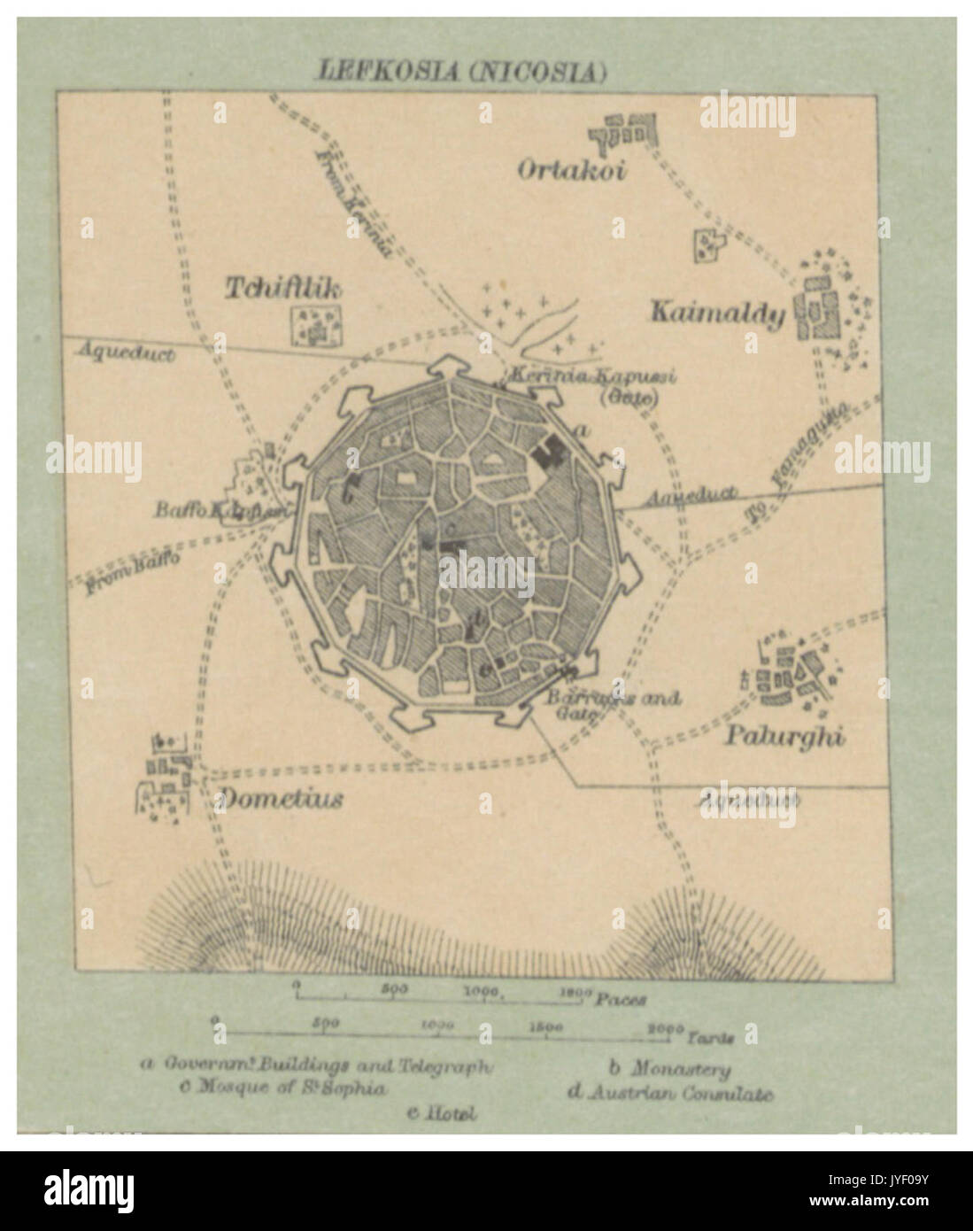 Old nicosia map hi-res stock photography and images - Alamy