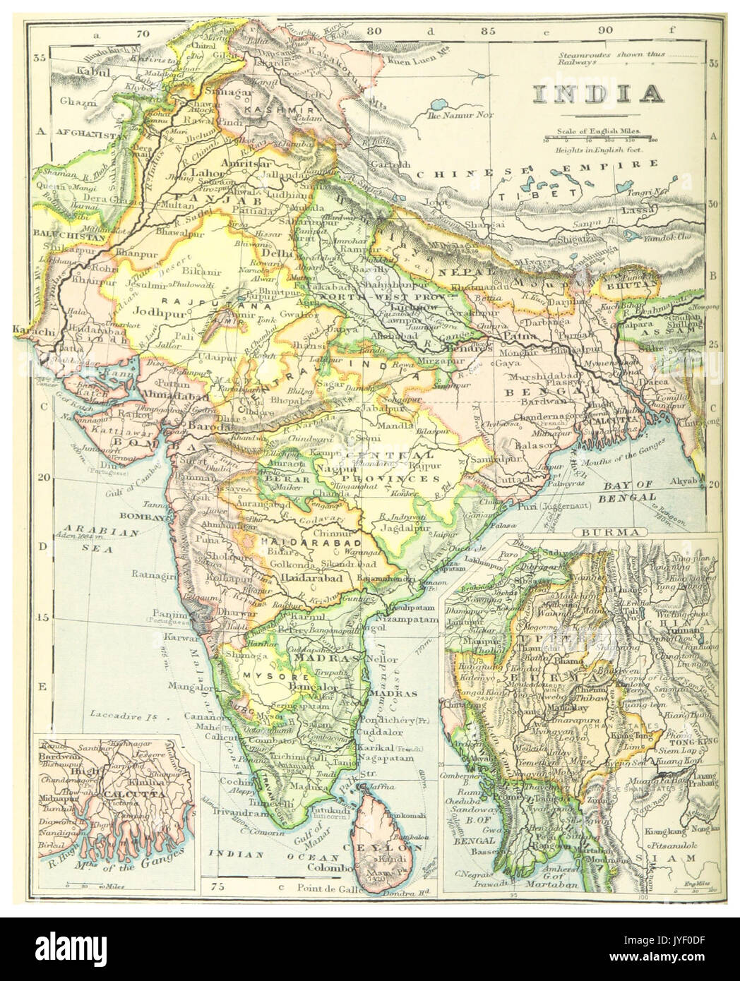 (1899) MAP OF INDIA comp. by Irvine Stock Photo - Alamy