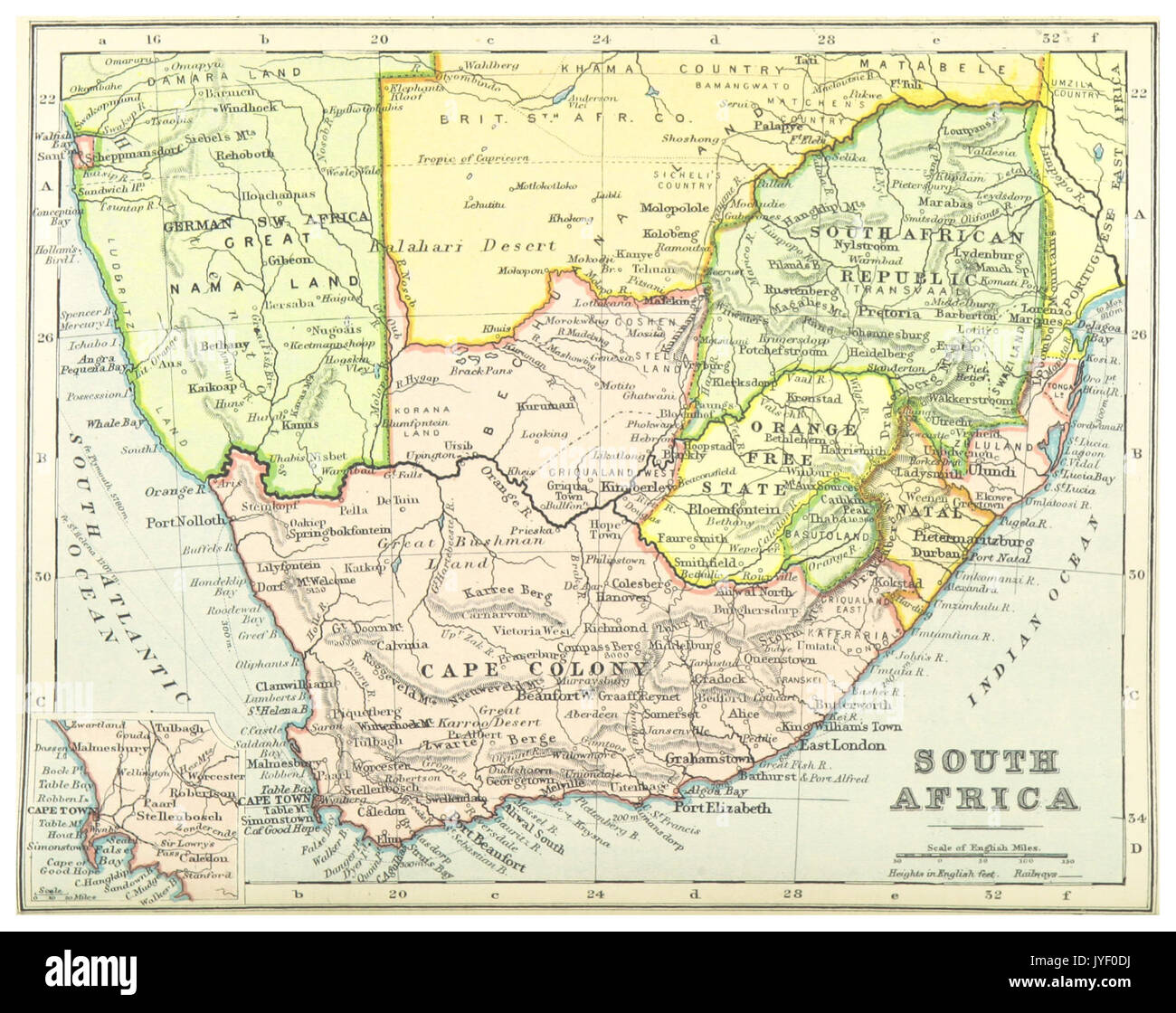 Map of south africa 1899 hi-res stock photography and images - Alamy