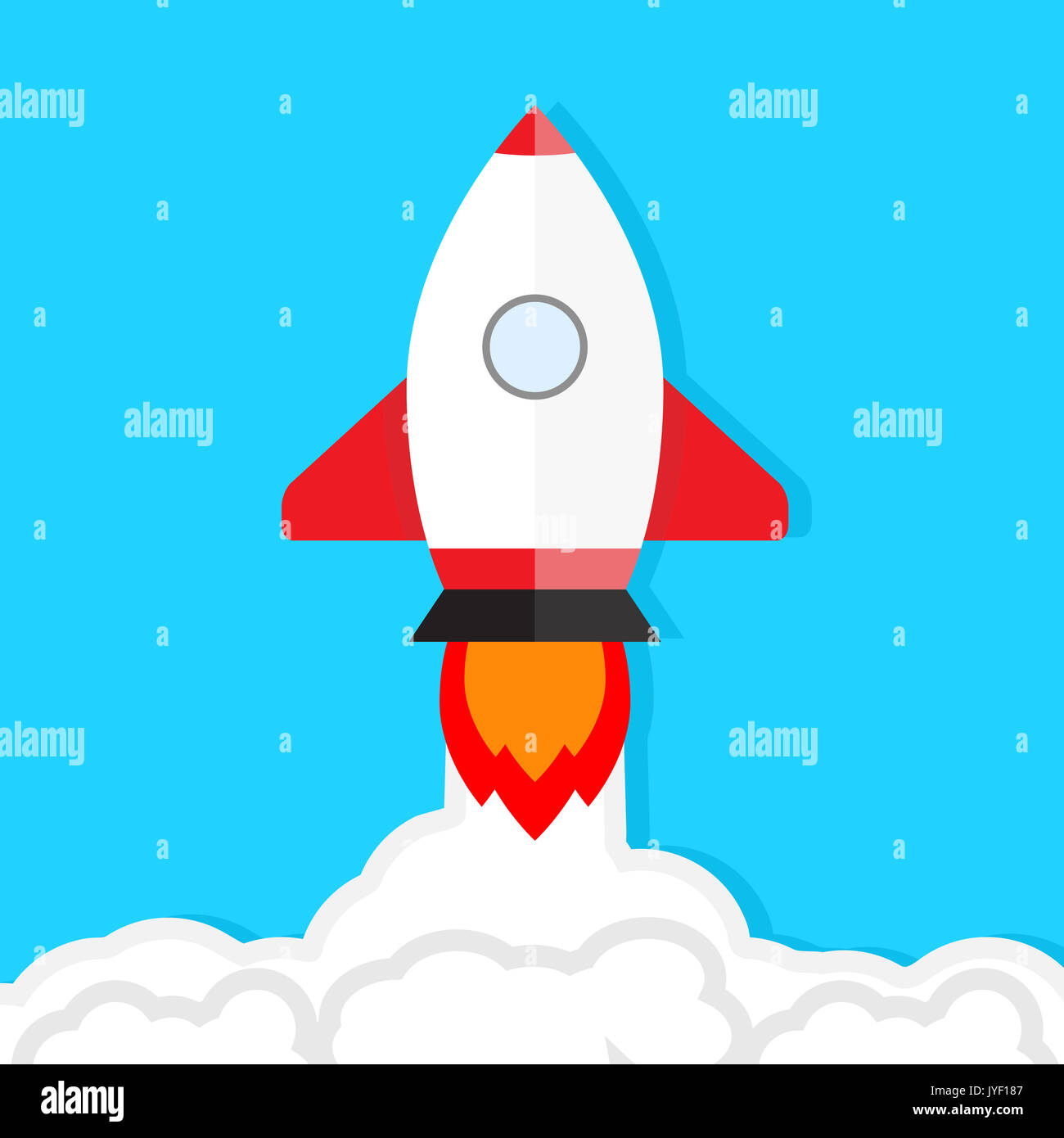 Start up launch. Rocket takes into sky vector. Start up new business ...