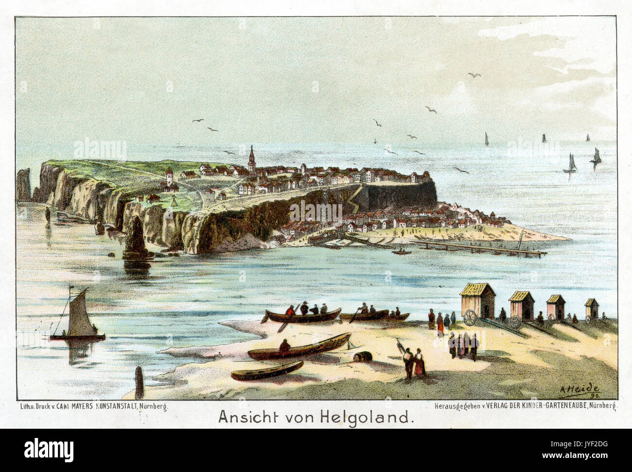 Heligoland, Historical View, 19th century Stock Photo - Alamy