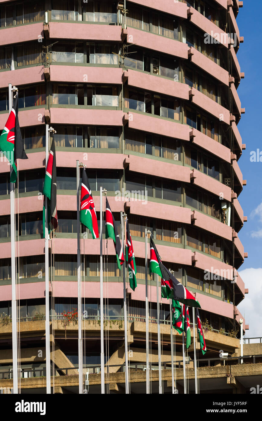 Kenyatta International Confvention Centre KICC exterior on sunny day ...