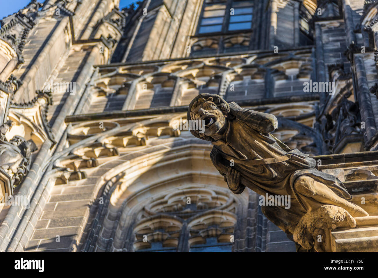 Details of statues and architecture of the Cathedral of Saint Vitus ...