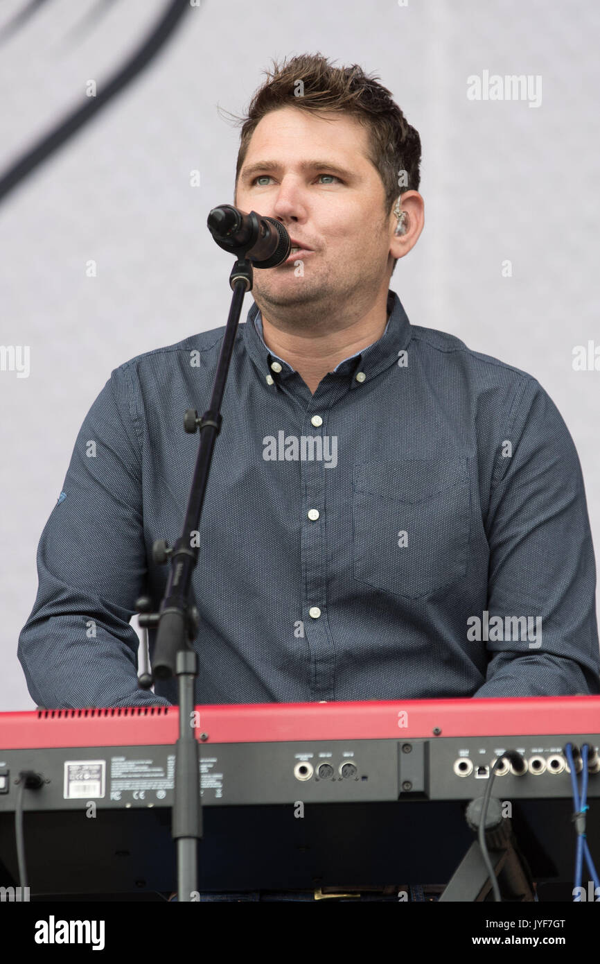 Roy Stride of Scouting for Girls performs on the Supervene Stage at V ...