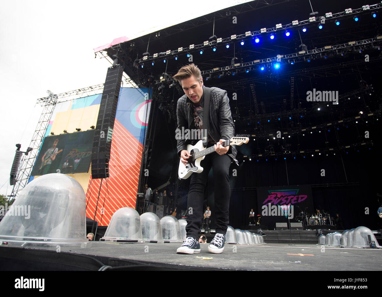 Lead vocalist Charlie Simpson form Busted plays at the Supervene Stage ...