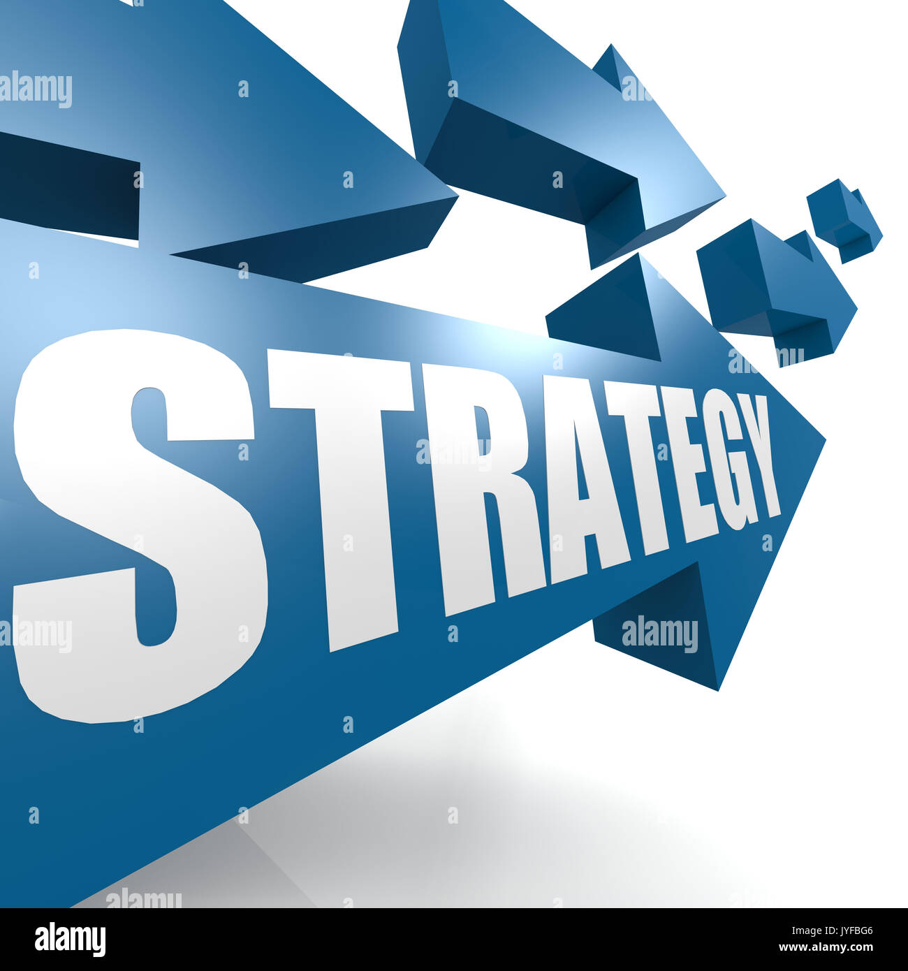 Strategy arrow in blue Stock Photo - Alamy
