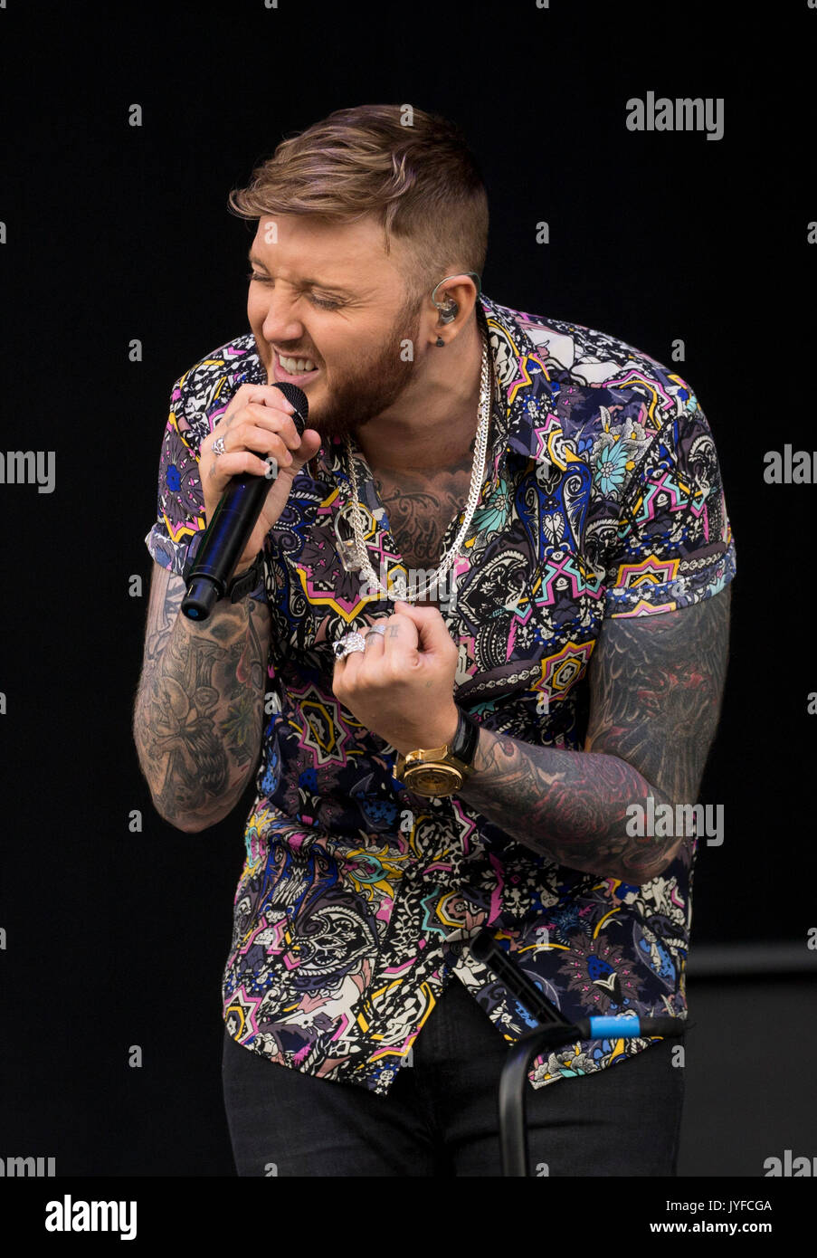 James Arthur performs on the Supervene Stage during V Festival at ...