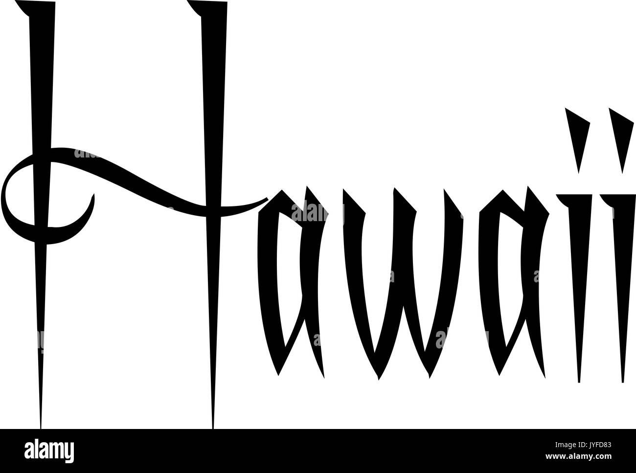 Hawaii text sign illustration on white background Stock Photo - Alamy