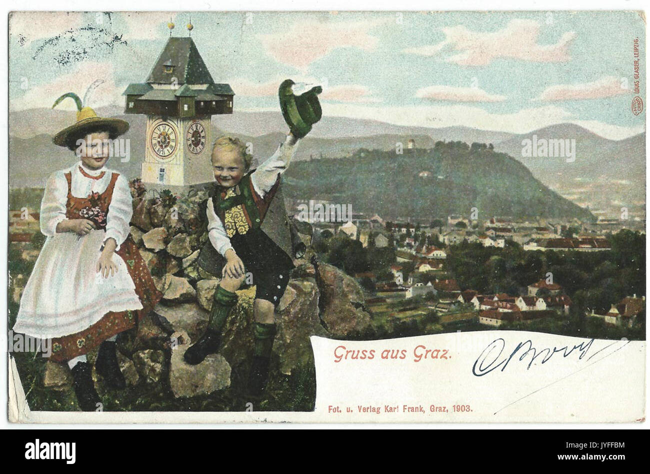 19050113 gruss aus graz Stock Photo - Alamy