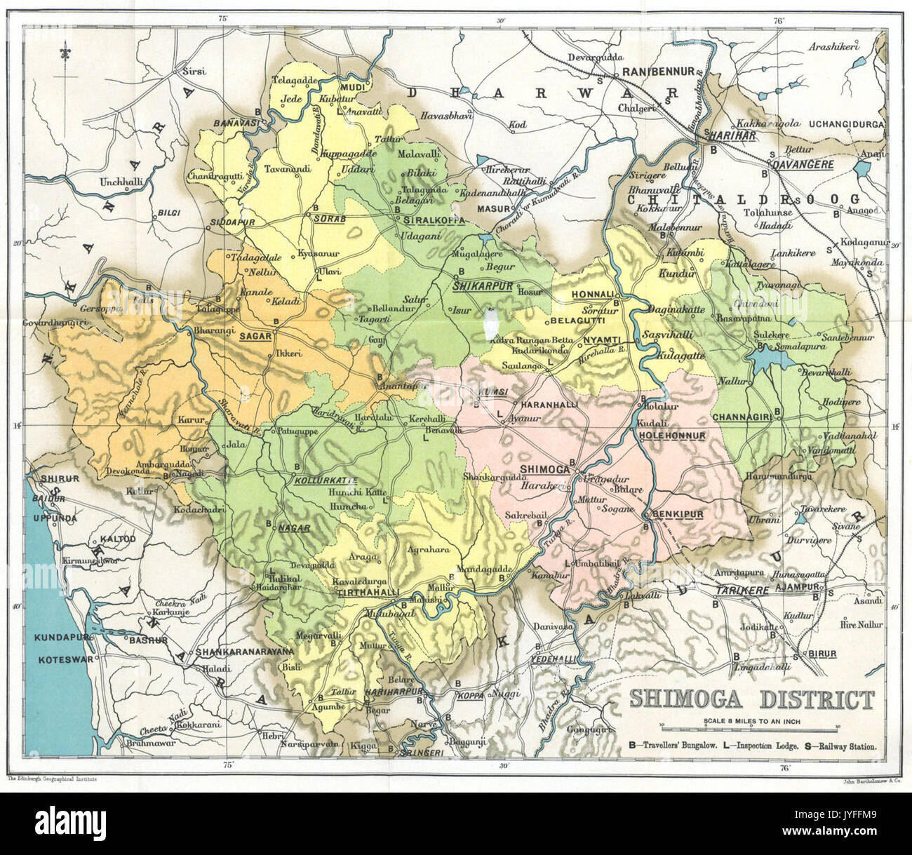 Shimoga Gazetteer map 1897 Stock Photo - Alamy