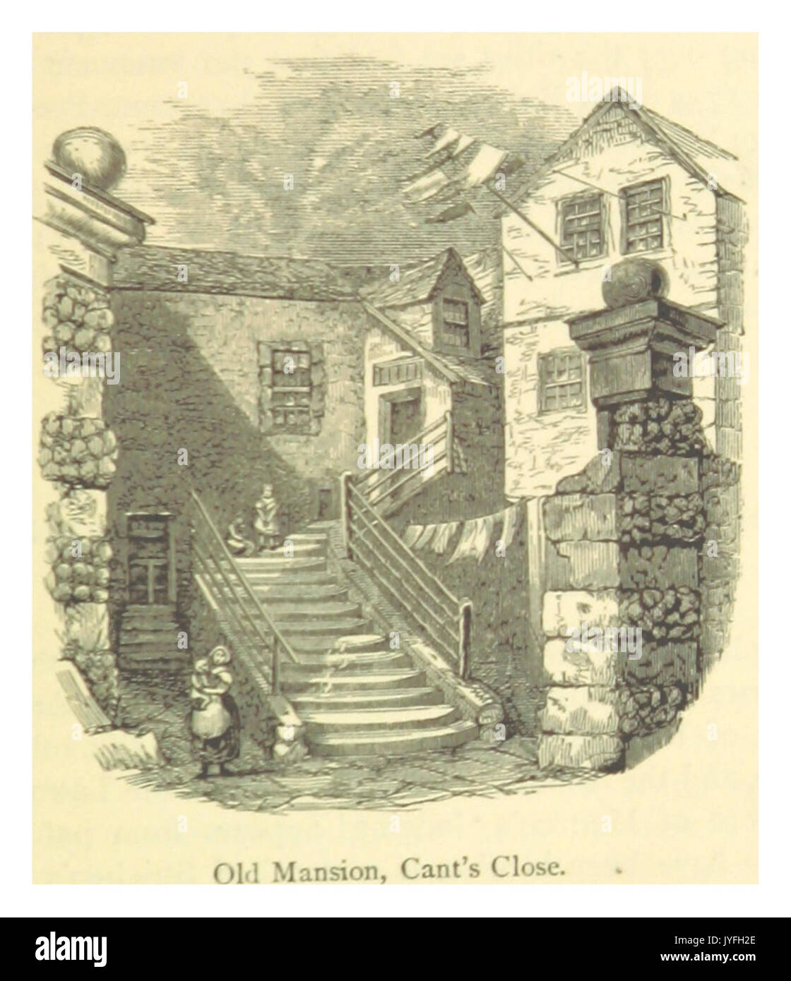 CHAMBERS(1869) p255 OLD MANSION CANT'S CLOSE Stock Photo - Alamy