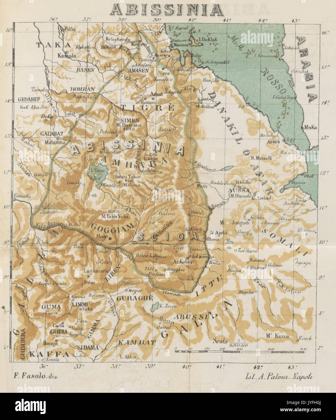Map of Abissinia (1887 Stock Photo - Alamy