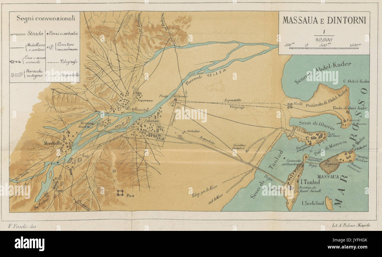Map of Massaua (1887 Stock Photo - Alamy