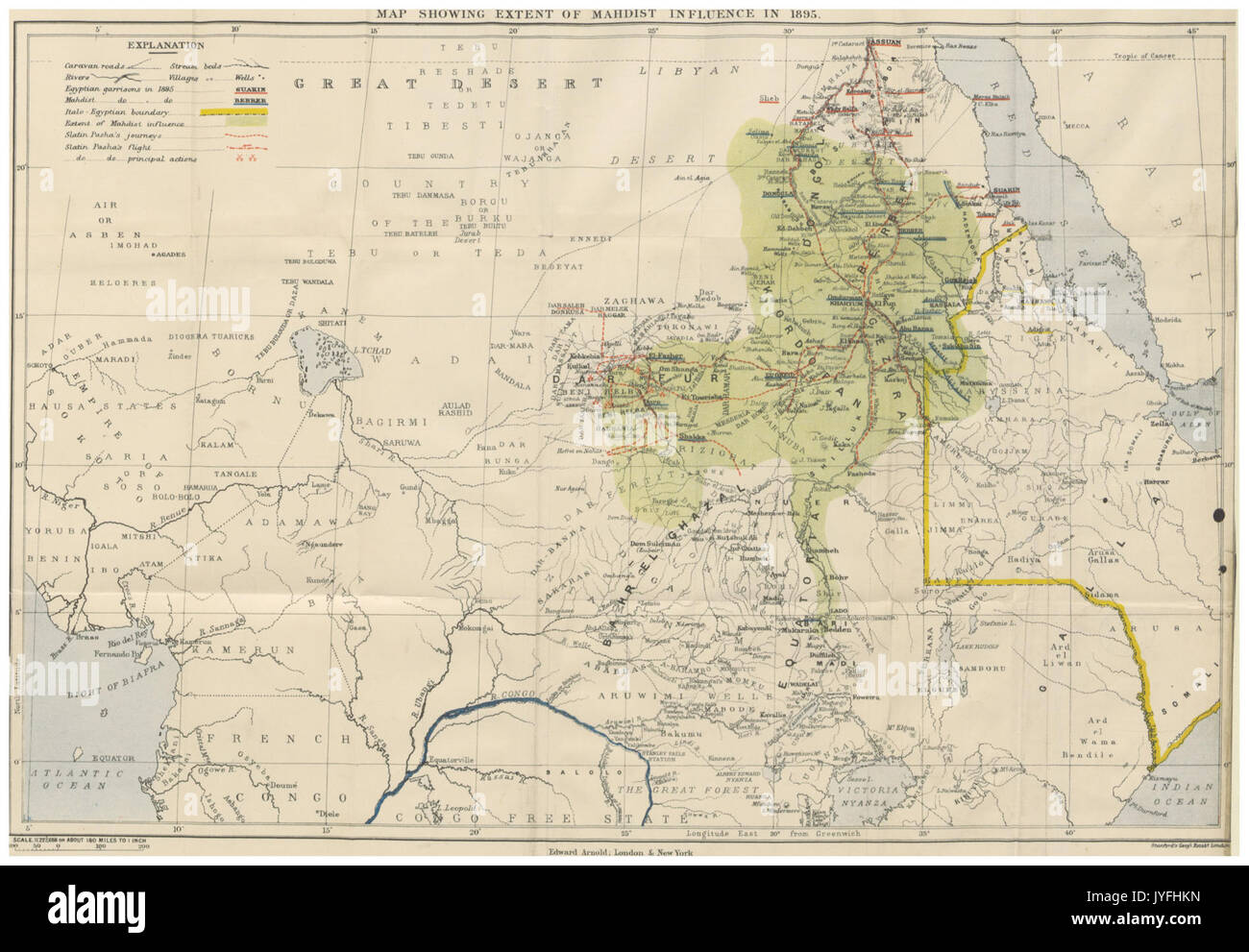 SLATIN(1896) p703 MAHDIST INFLUENCE IN 1895 Stock Photo - Alamy