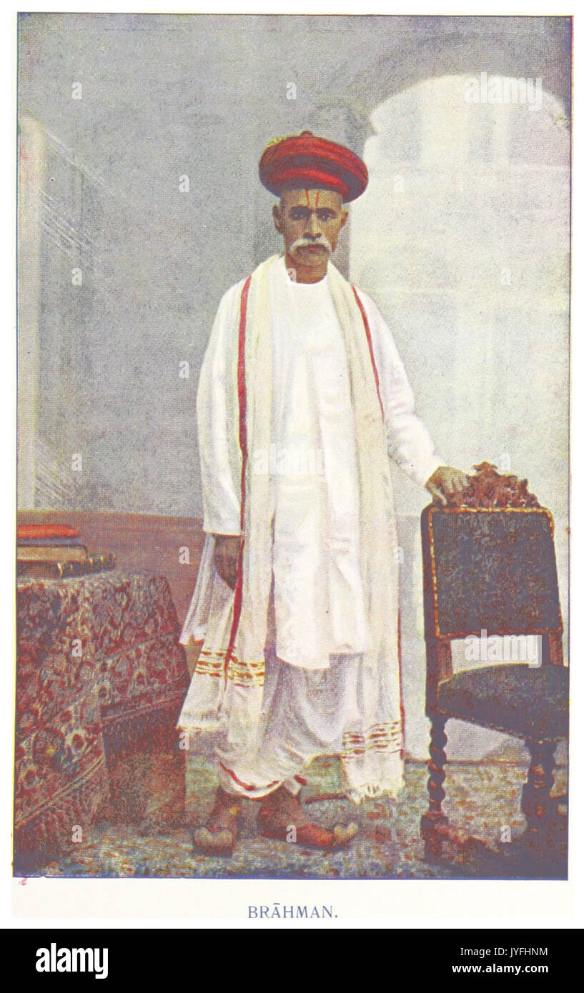 This image from 1897 depicts a representation of a Brahman ...