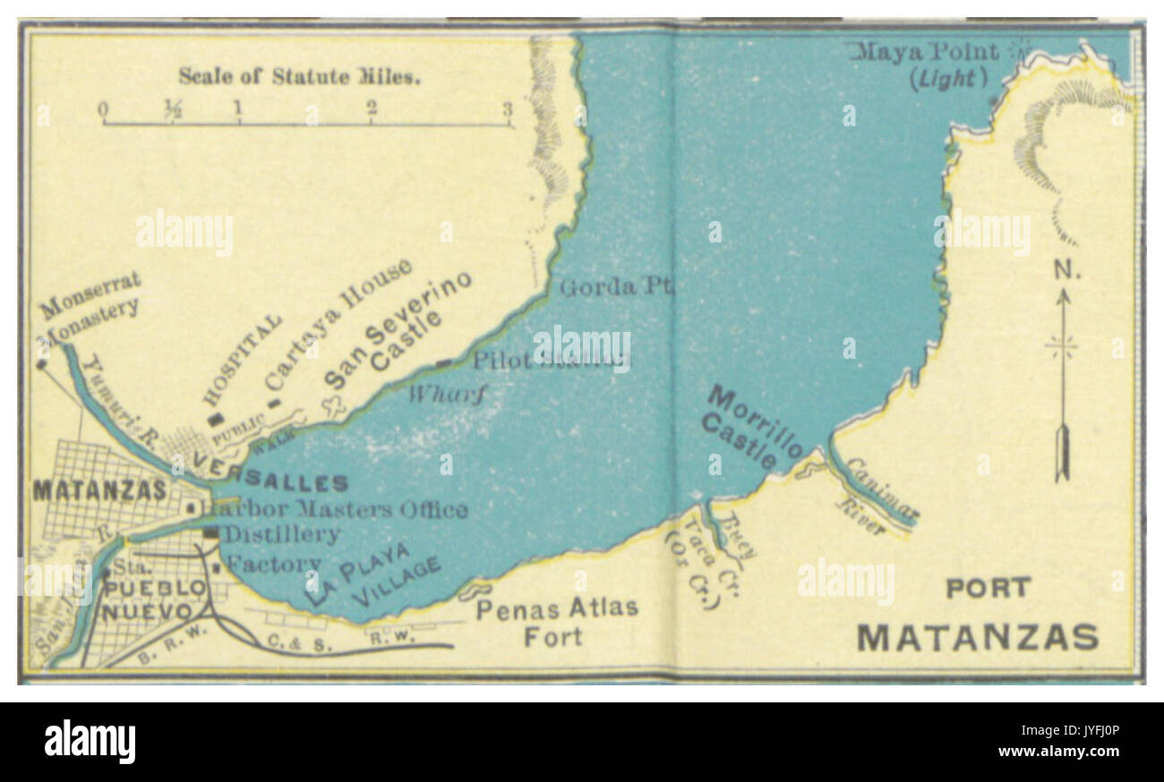 (1898) MAP OF PORT MATANZAS Stock Photo - Alamy