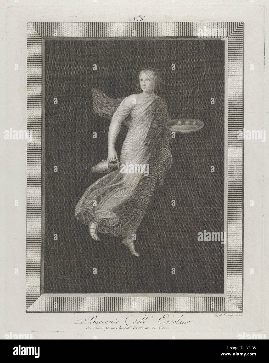 A bacchante holding a pitcher in her right hand and carrying in her ...