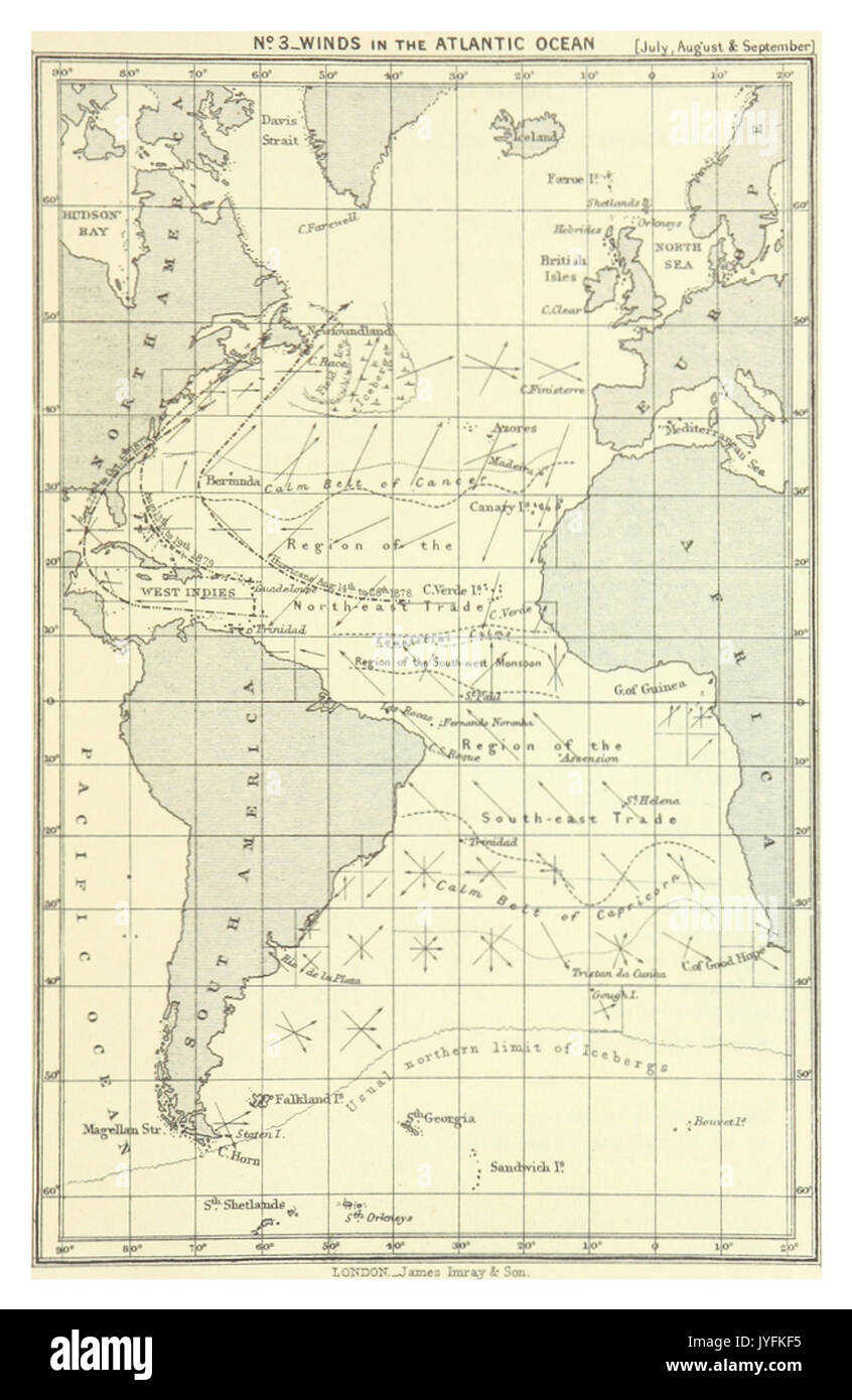 Atlantic ocean winds map Cut Out Stock Images & Pictures - Alamy