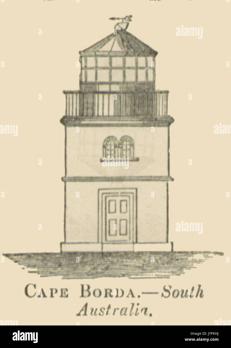 GORDON(1863) Lighthouses SOUTH AUSTRALIA, CAPE BORDA Stock Photo - Alamy