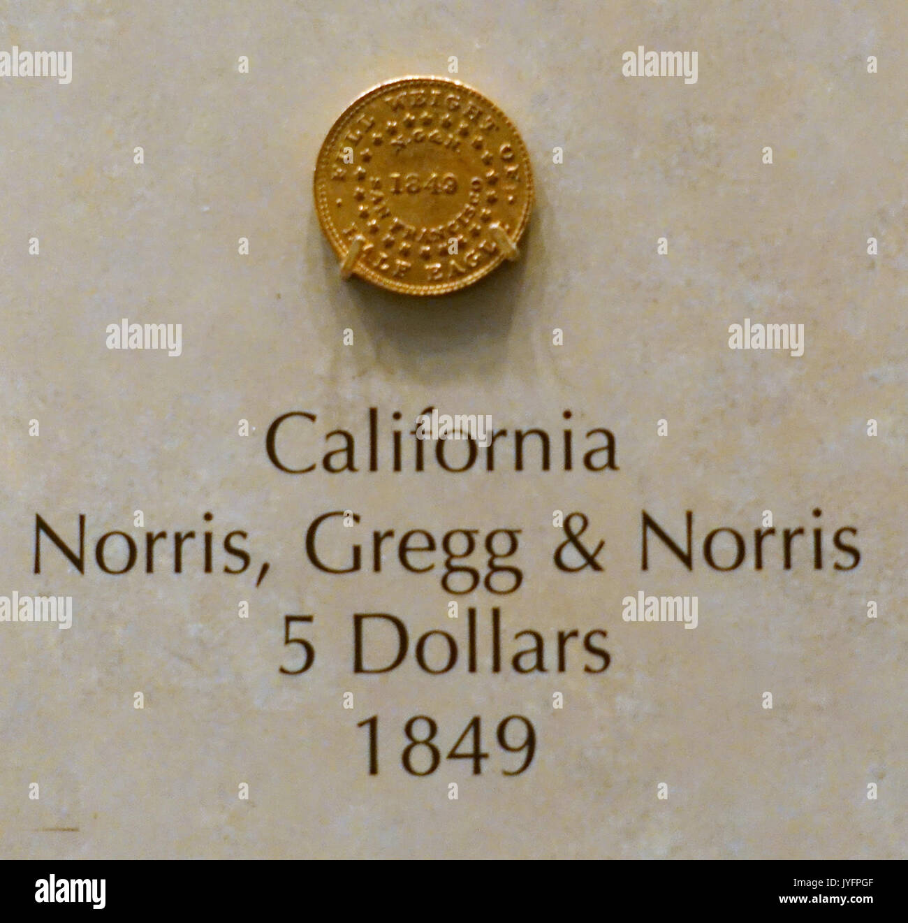5 Dollars, Norris, Gregg & Norris, California, 1849 National Museum of ...