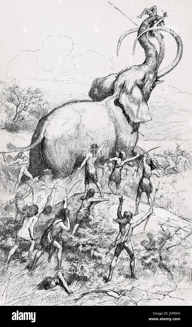 A Mammoth Hunt Stock Photo - Alamy