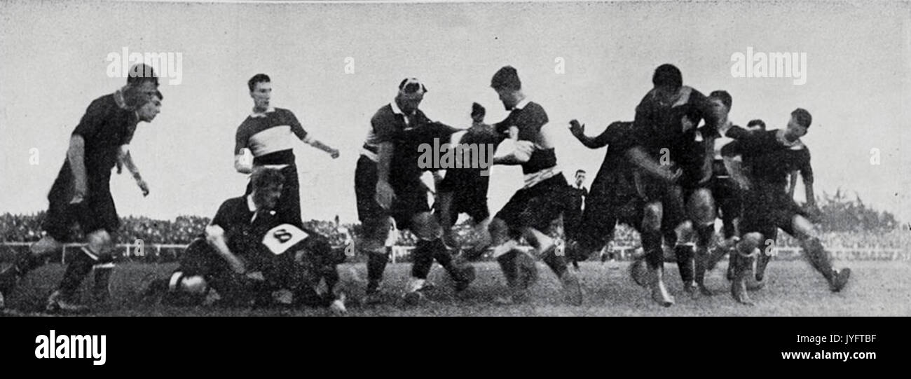 1908 Anglo Welsh versus New Zealand in Dunedin cropped Stock Photo - Alamy