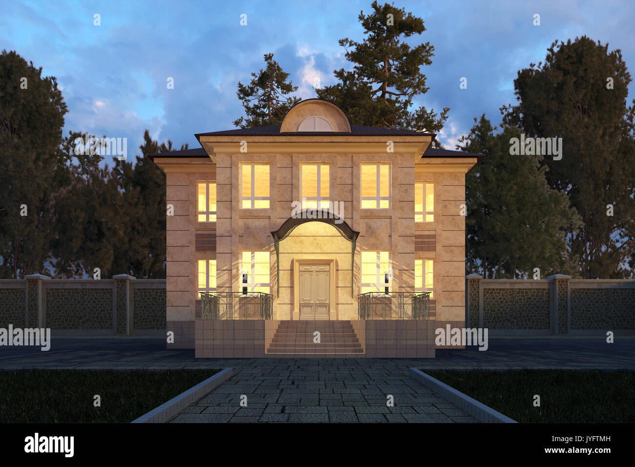 Photorealistic render of the building in the open air Stock Photo - Alamy