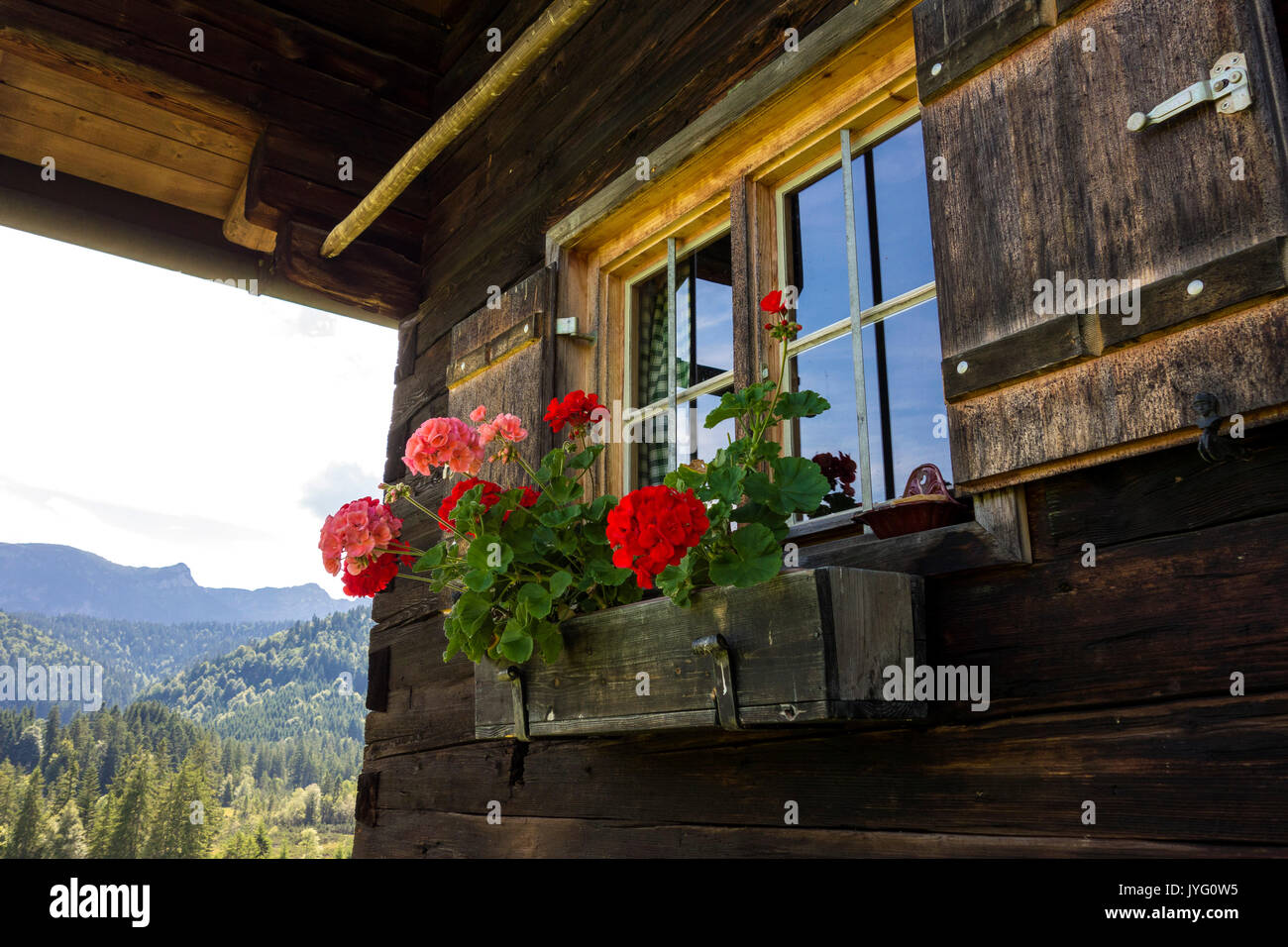 Swiss chalet window box hi-res stock photography and images - Alamy