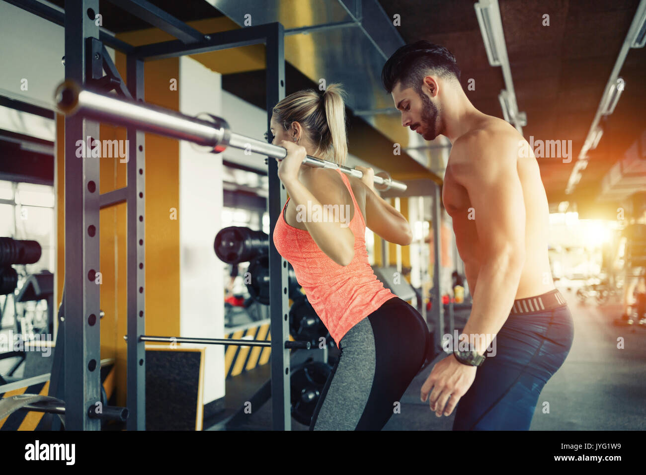 Squats and gym hi-res stock photography and images - Alamy
