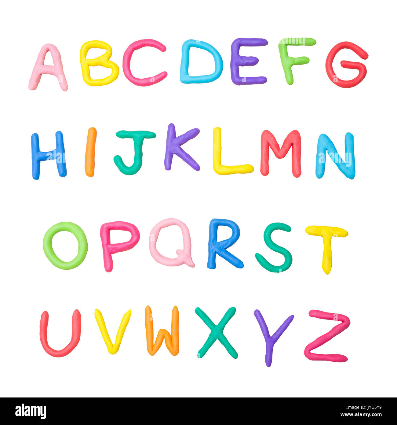 colourful alphabet a to z isolated on white Stock Photo - Alamy