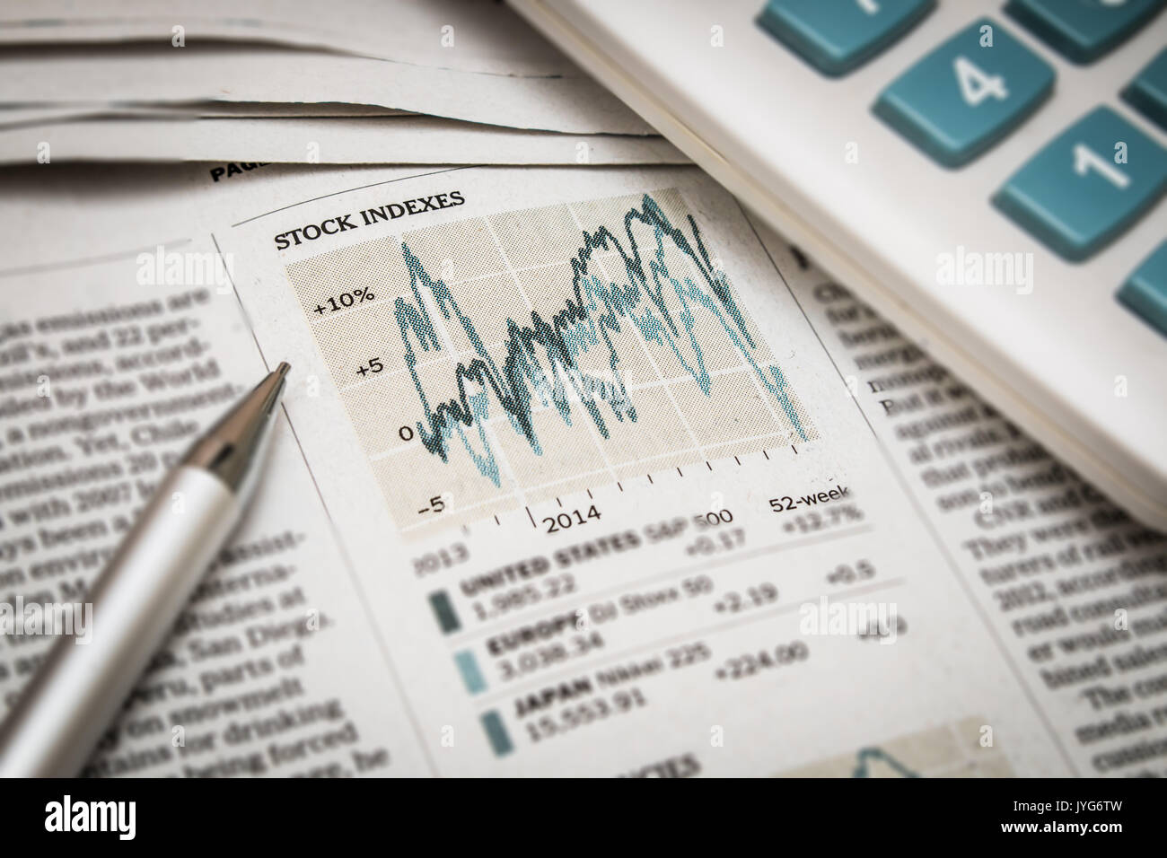 stock index issue on newspaper Stock Photo - Alamy