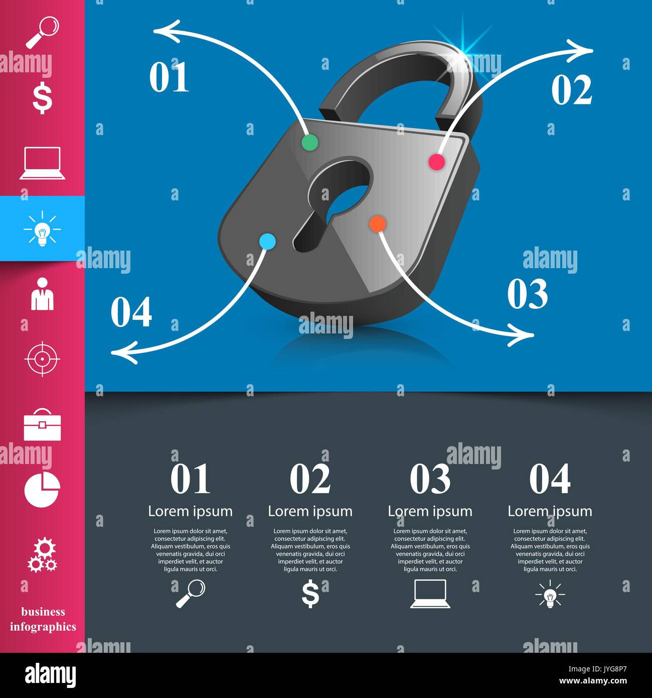 Infographic illustration. Lock icon Stock Vector Image & Art - Alamy