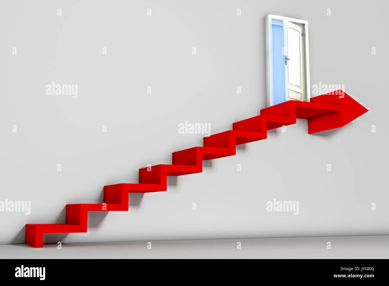 A red arrow that goes stepped up Stock Photo - Alamy