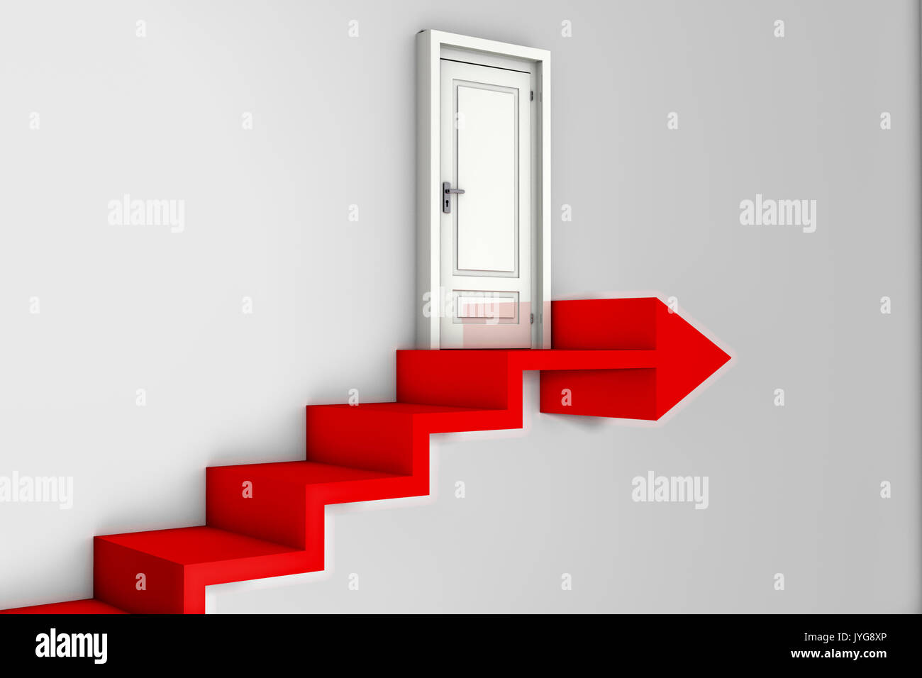 A red arrow that goes stepped up Stock Photo - Alamy