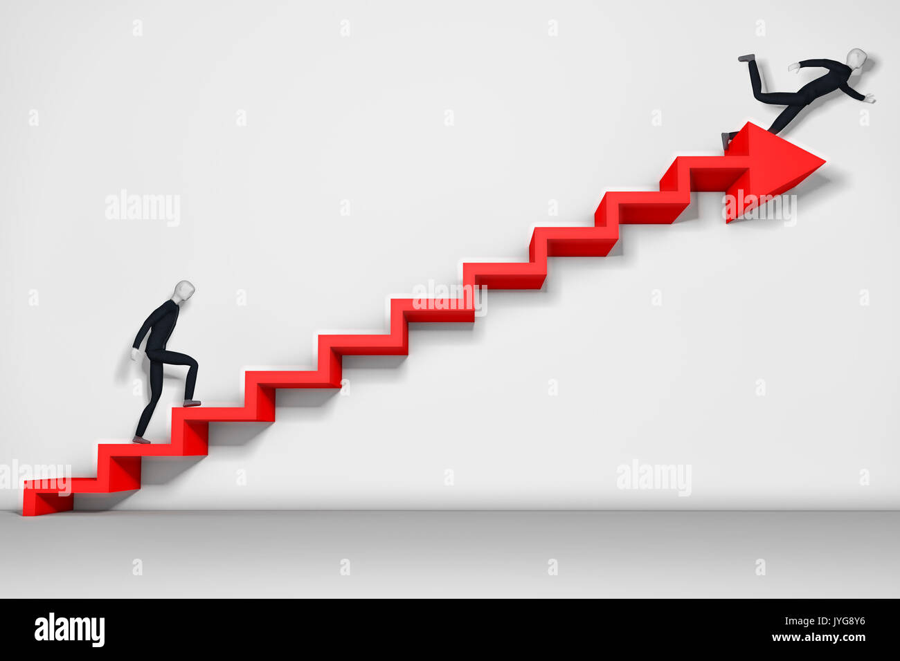 Businessman climbing ladder and falling down Stock Photo - Alamy