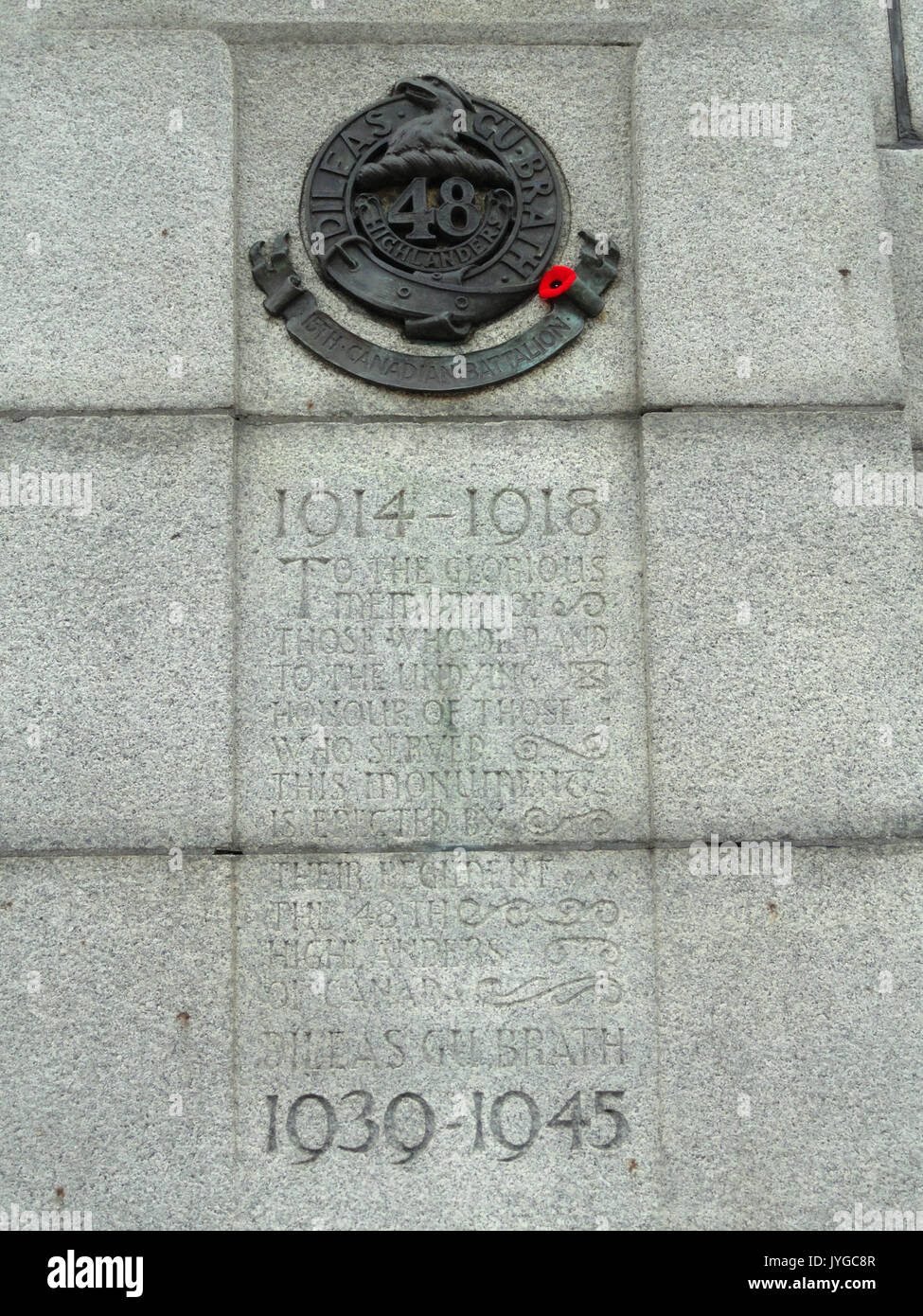 48th Highlanders Regimental Memorial DSC09891 Stock Photo - Alamy