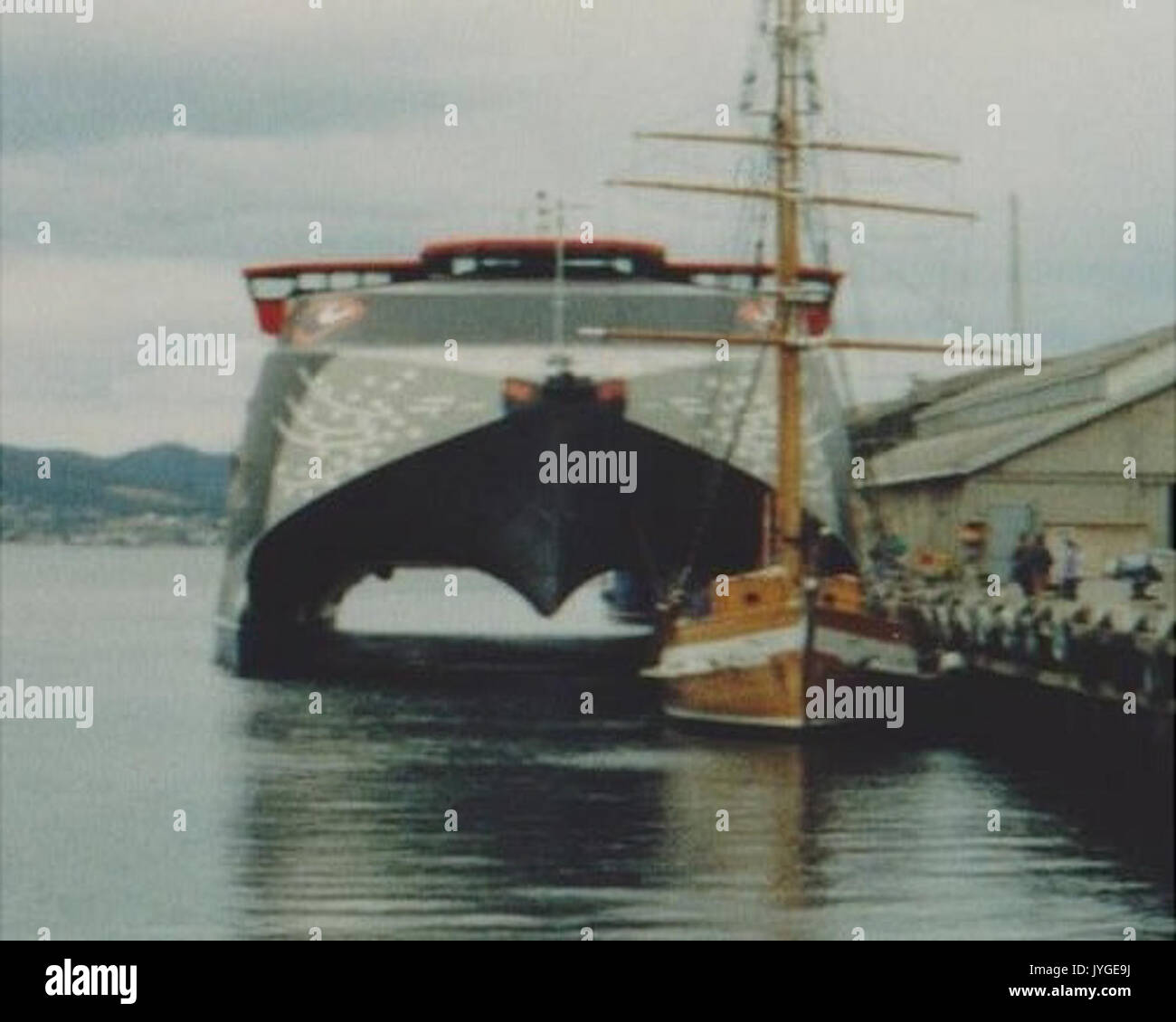 3 Devil Cat catamaran front view Stock Photo - Alamy