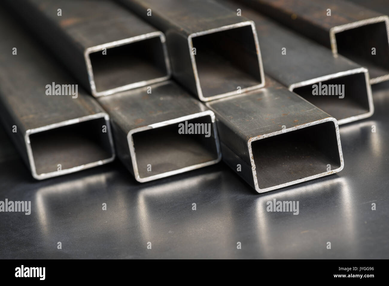 Rectangular metal pipes . Steel materials, construction supplies Stock ...