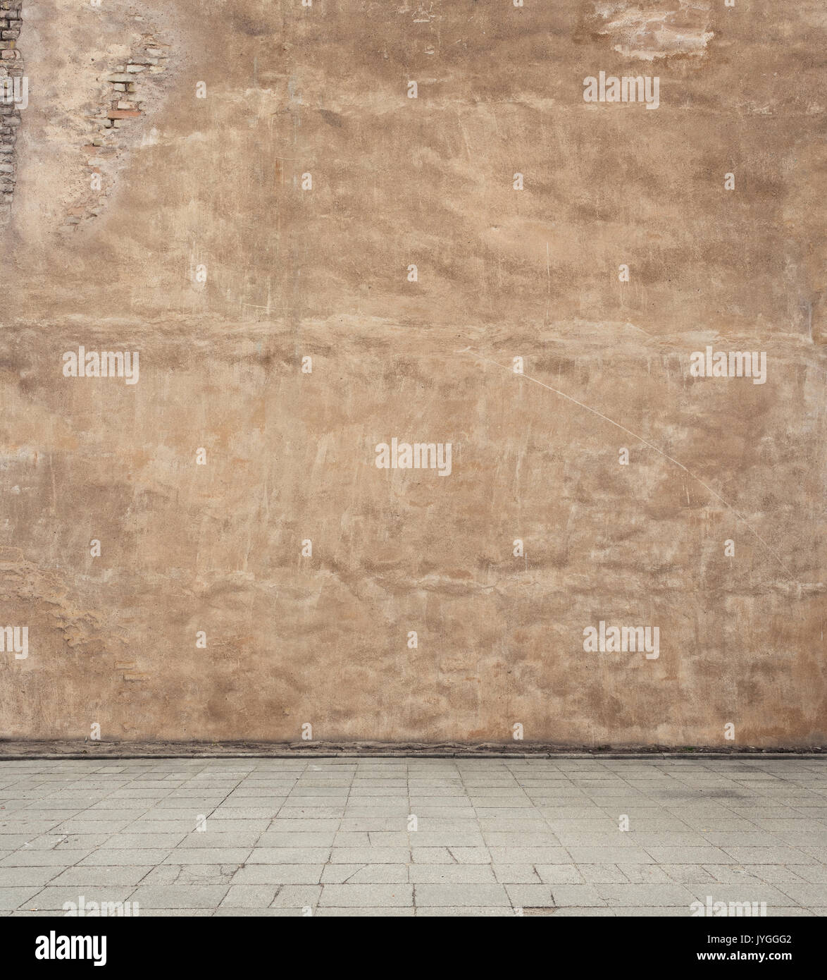 Grunge obsolete old empty street wall and pavement Stock Photo - Alamy
