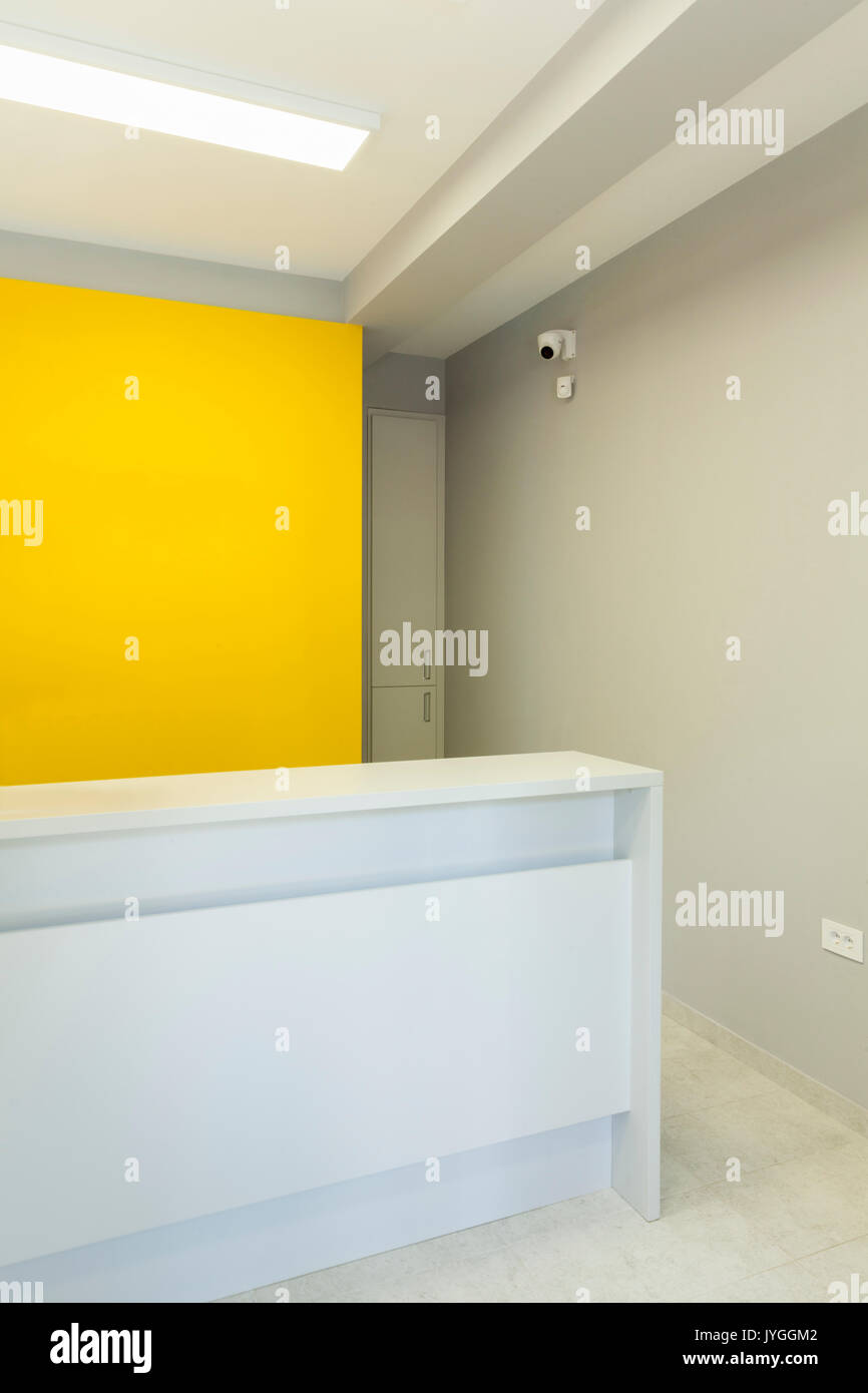 empty indoor space with yellow wall Stock Photo - Alamy