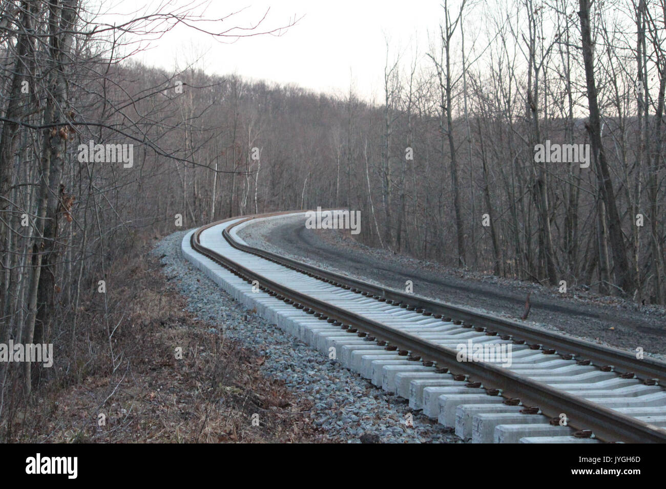 4th curve west of Port Morris on Lackawanna Cut Off Feb 17 2012 Stock ...