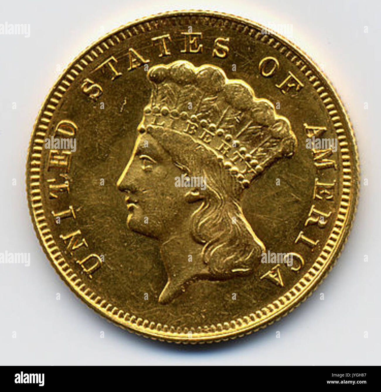 The obverse of the 3 USA dollar note, depicting its design and historical significance in the ...