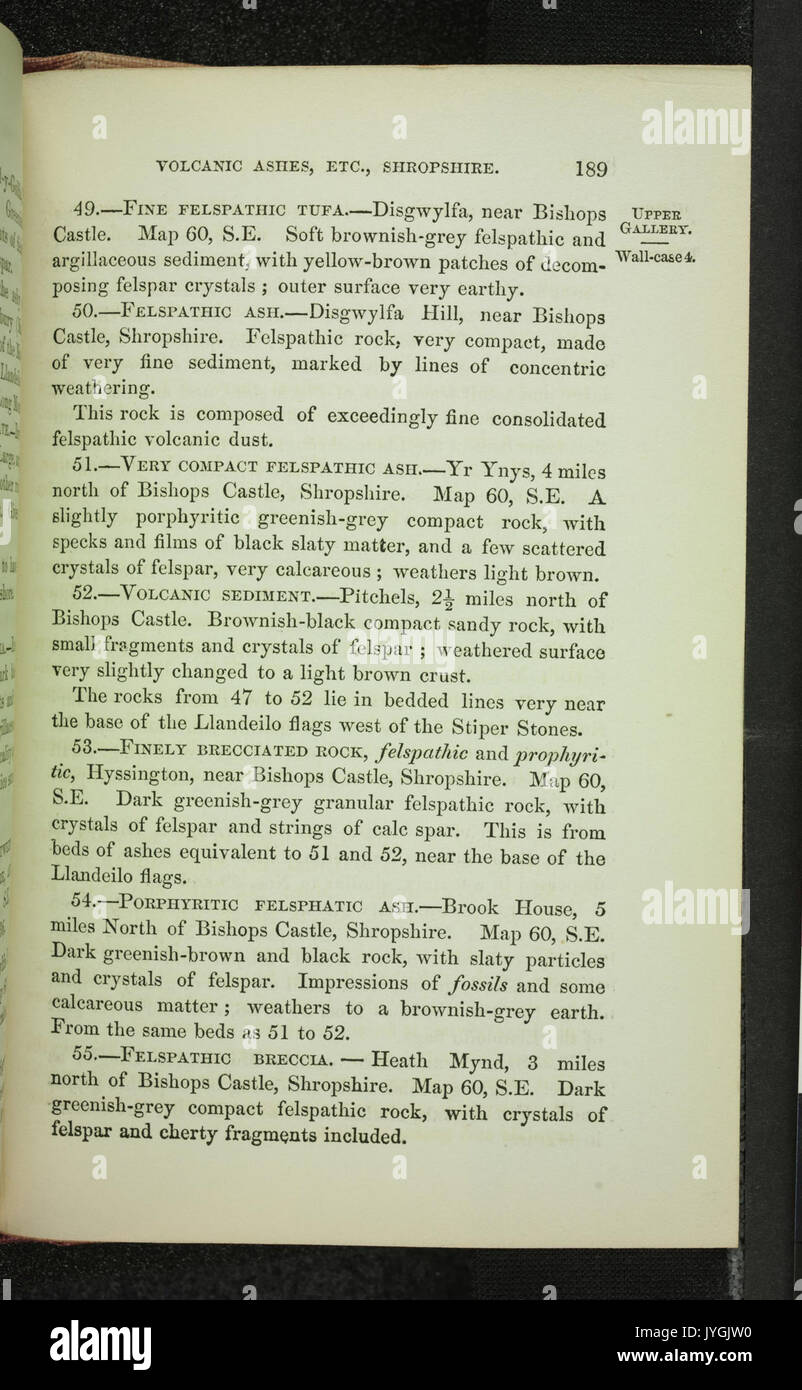 A catalog detailing rock specimens housed in the Museum of Practical ...