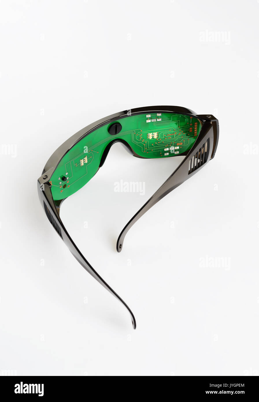 Futuristic microchip goggles Stock Photo - Alamy