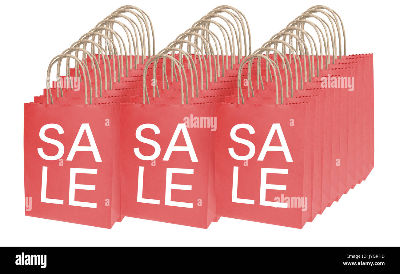sale shopping bags isolated on white Stock Photo - Alamy