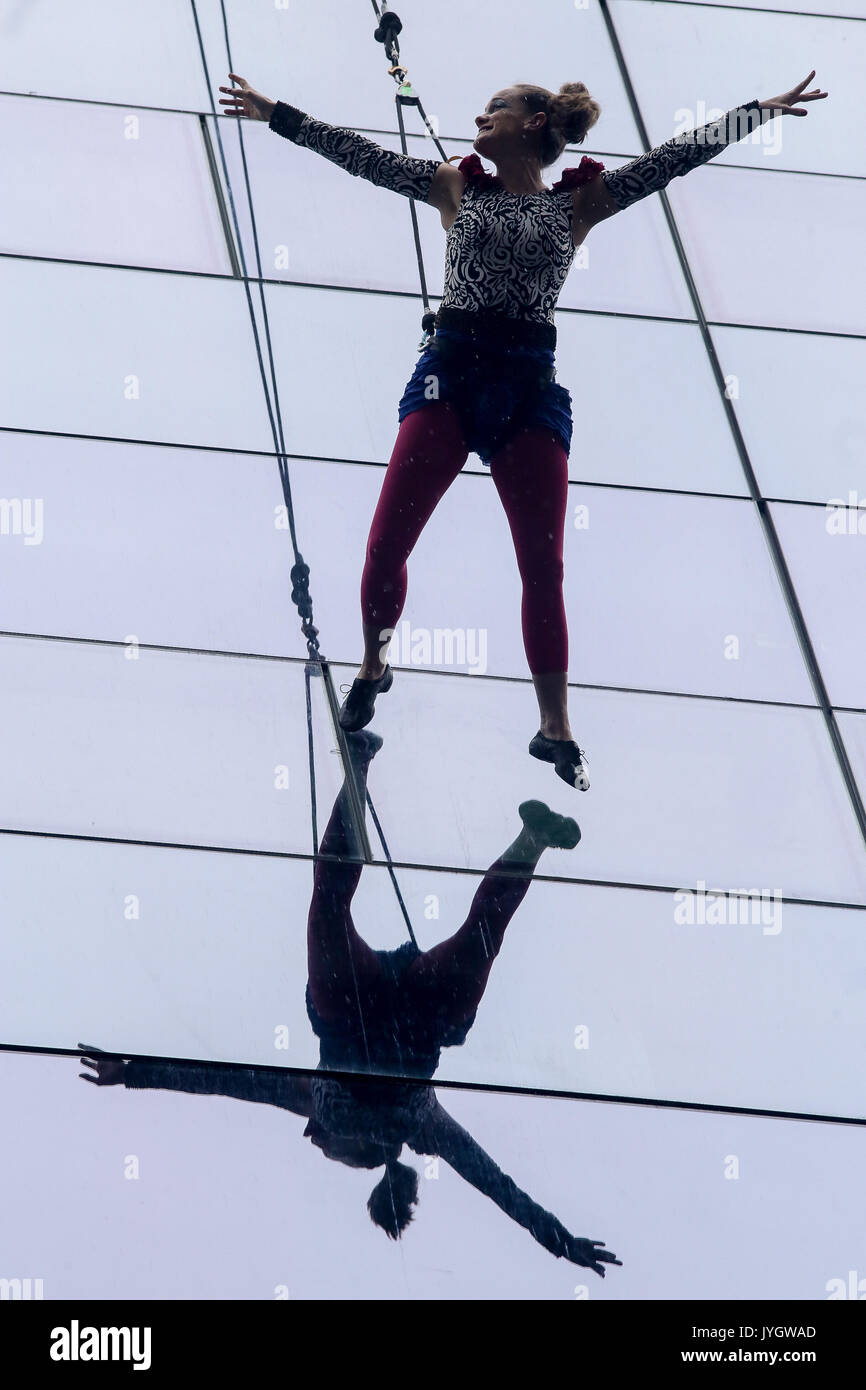 Sao Paulo, Brazil. 19th Aug, 2017. Circus performers perform to ...