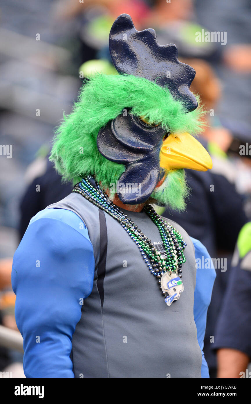 August 18, 2017: A Seattle Seahawk fan before a NFL pre-season game ...
