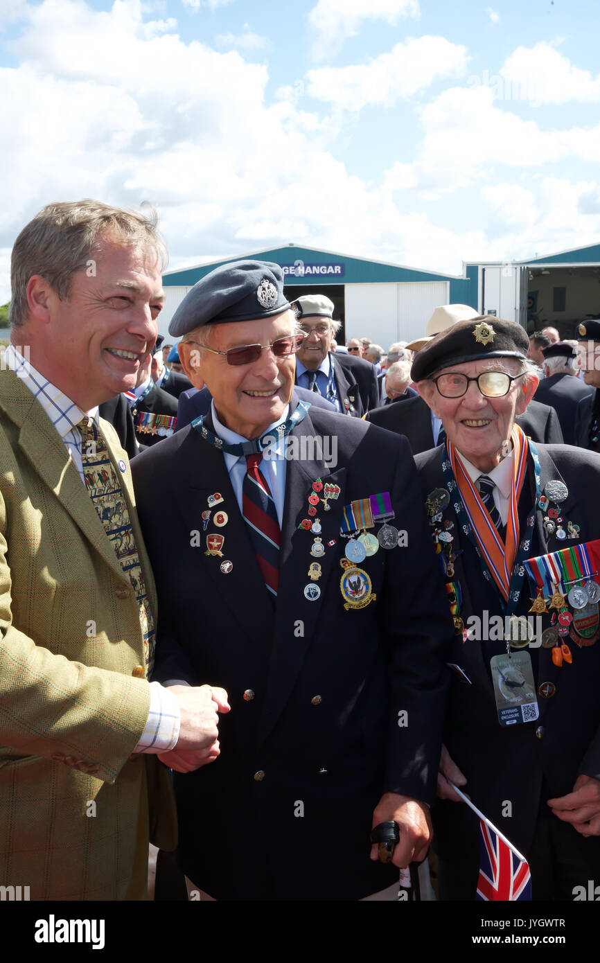 Biggin Hill, UK. 19th Aug, 2017. Nigel Farage MEP joins One Hundred ...